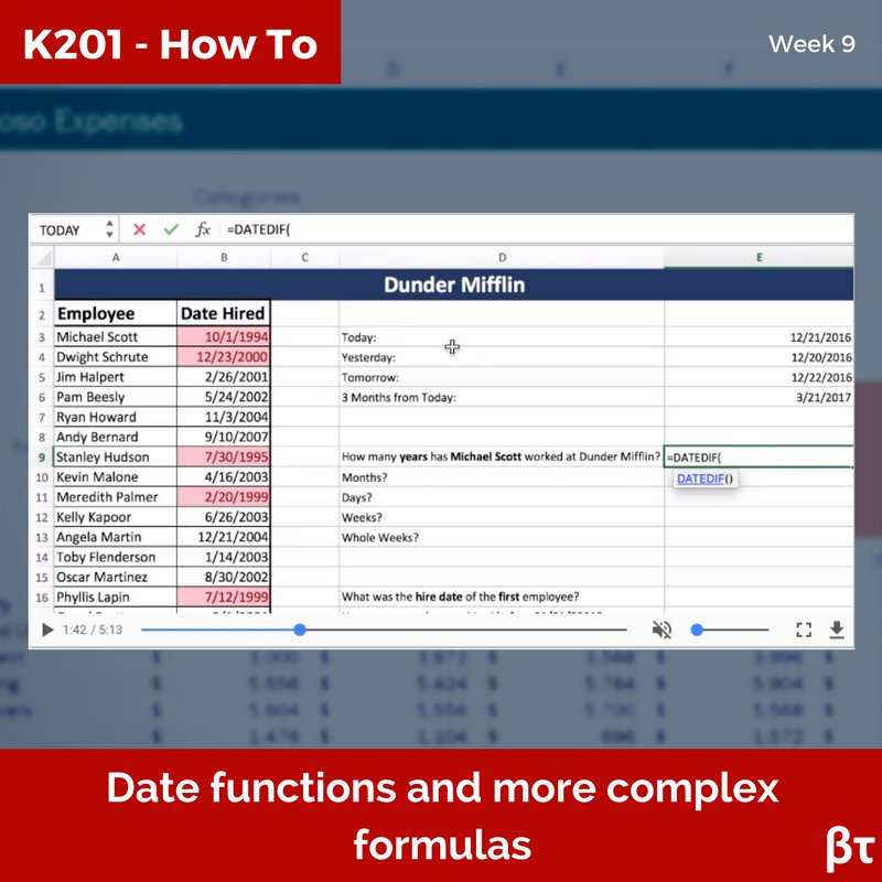 Bloomington Tutors - Blog - K201 - GP5 - How to do date functions (TODAY,DATEDIF) and more ...